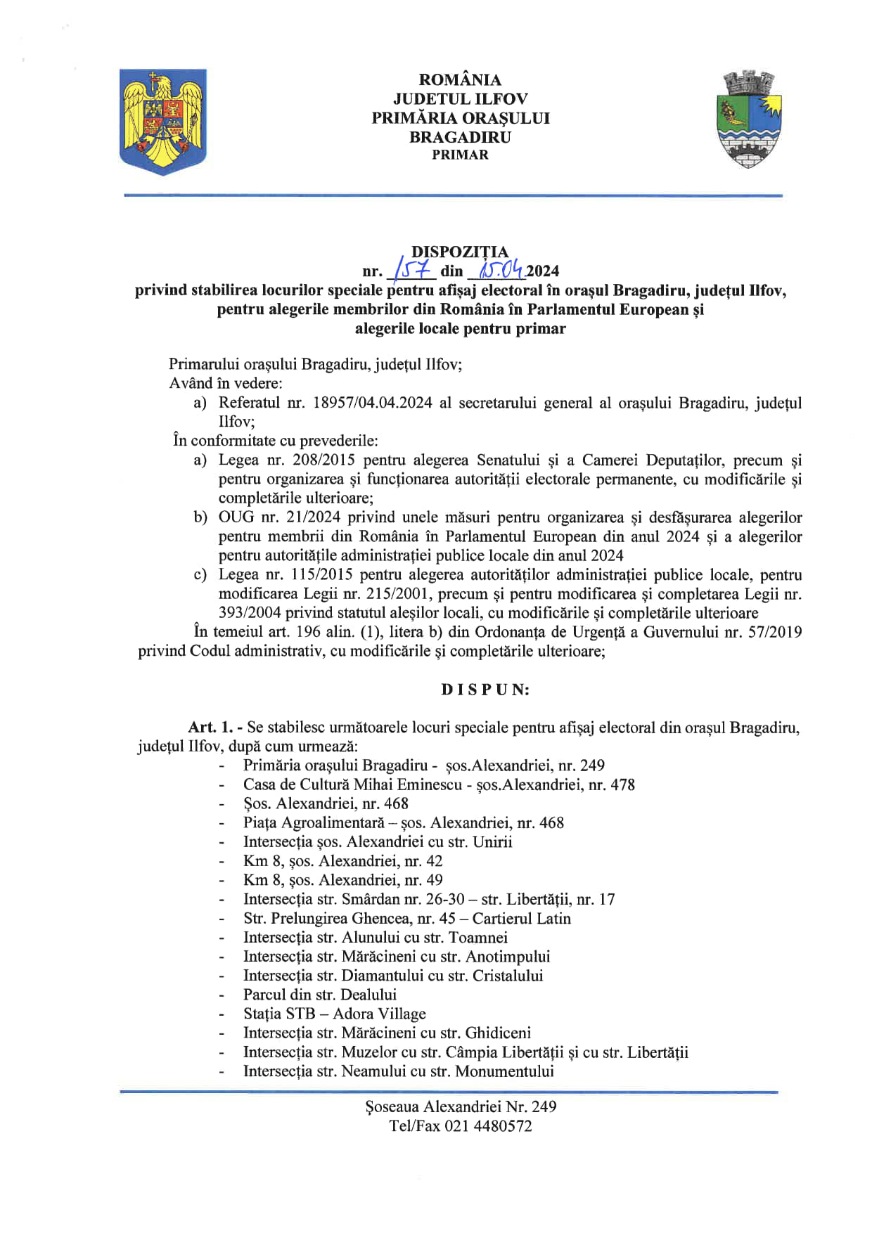 Prima pagina - Orasul Bragadiru